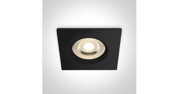 One Light 50105R1/B Black IP65 Square Recessed Lamp-Ultralight.bg